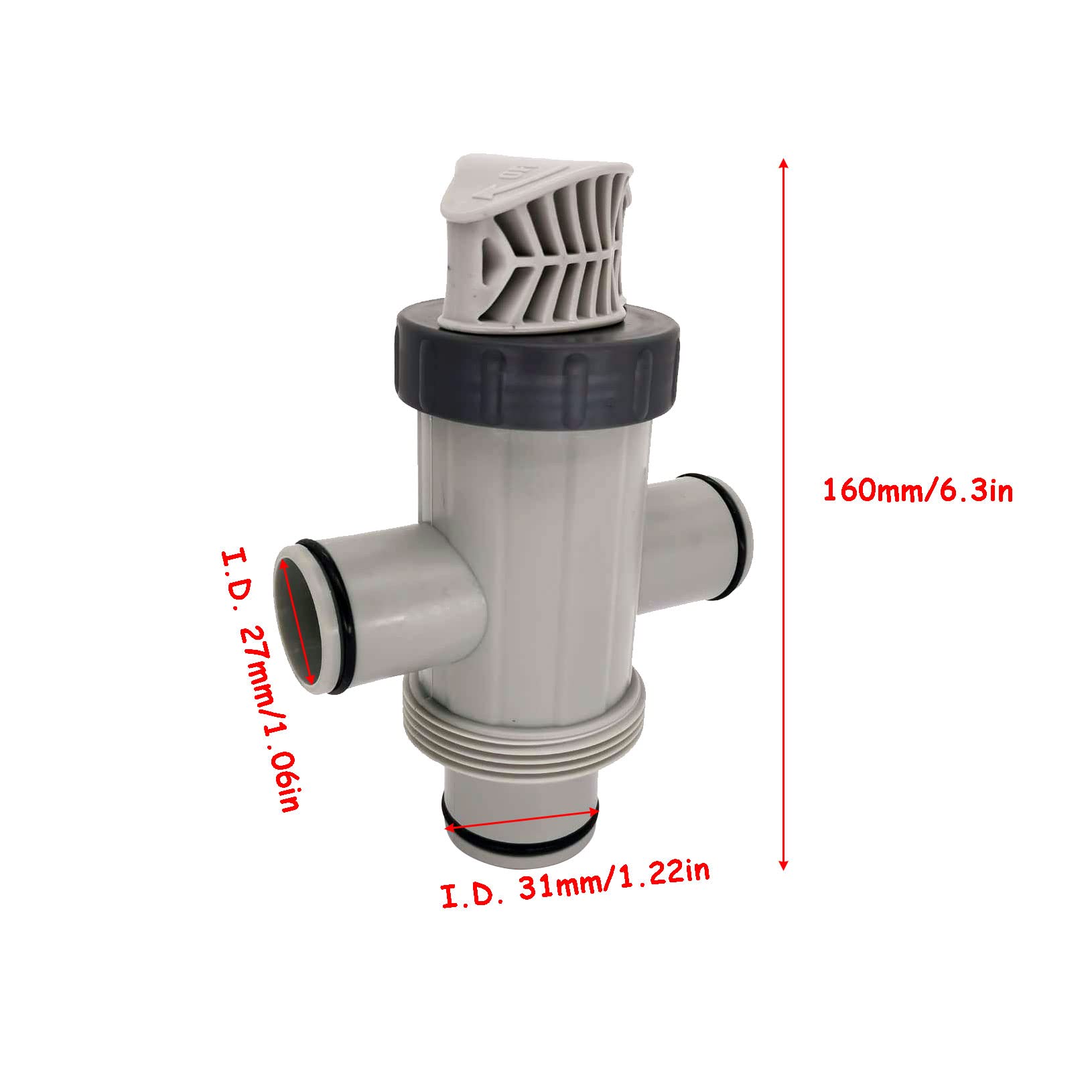LicBund Dual Split Hose Plunger Valve Hose Connector Replacement for Valve Part Compatible with Above Ground Pool and Electric Manual Pool Pump (11872)