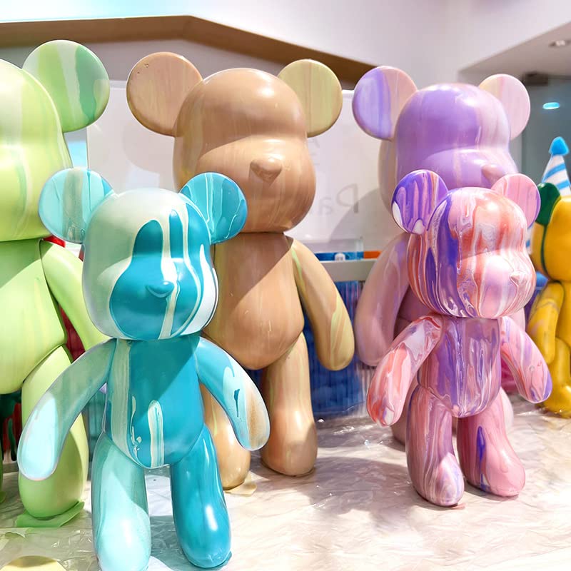 LIYJTK DIY Painting Fluid Violent Bear, Diamonds Painting Encrusted Dyeing Hand Made DIY Graffiti Vinyl Violent Bear Doll Creative Home Decoration Doll Gift for Birthday