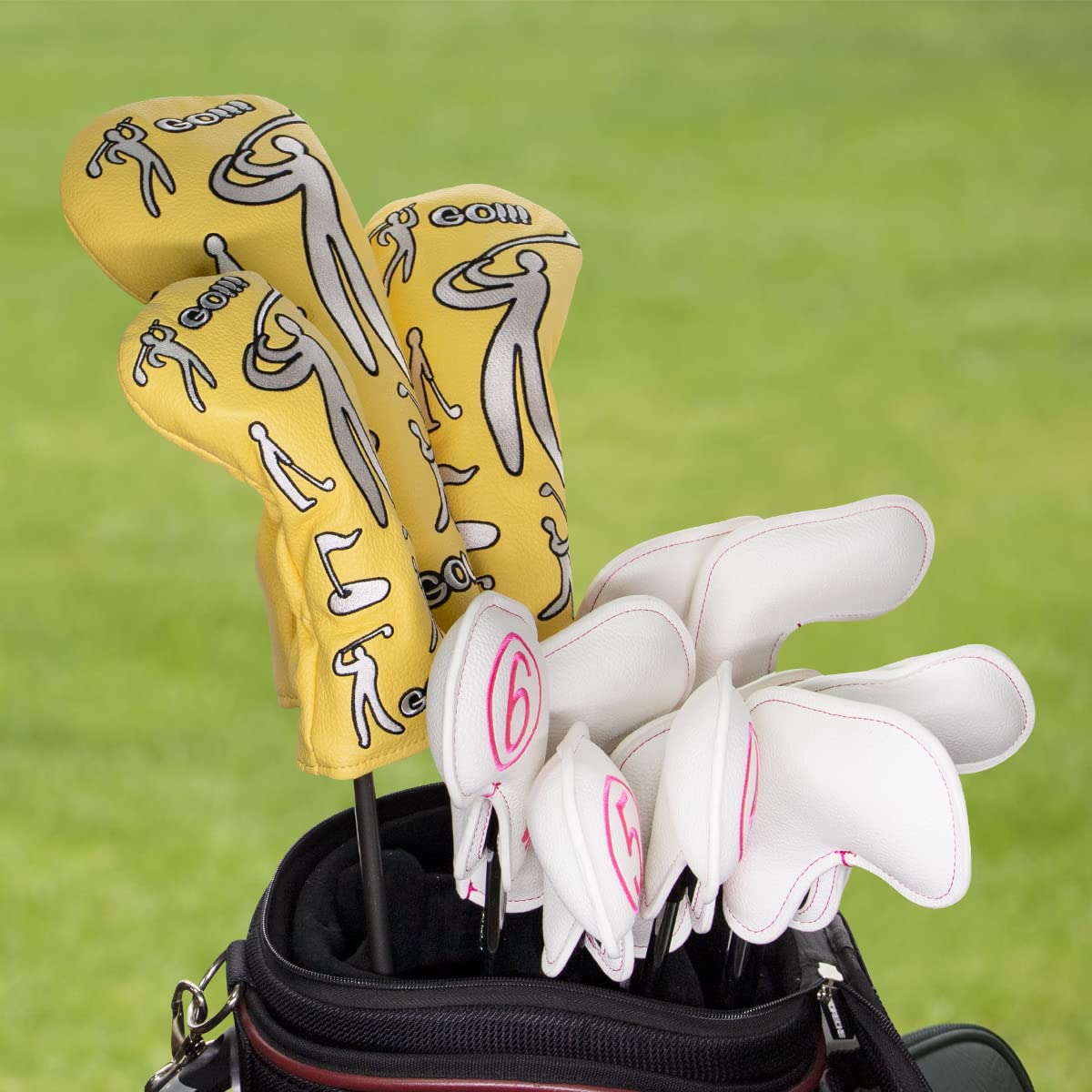 Golf Driver Headcover Golf Life Golf Driver Head Cover- (PU) Leather Golf Club Headcovers Designed for Golf Drivers up to 450 460cc