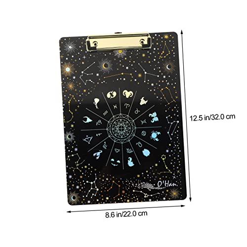 NUOBESTY Plastic Folders 4pcs Size Low Office Decorative Pattern Clipboard Storage for Nurses Profile Paper Case Exam Board with Letter Teacher Document Holder Conference File