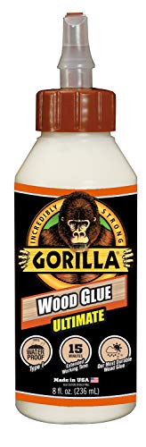 Gorilla Ultimate Waterproof Wood Glue; 8 Ounce; Natural Wood Color; (Pack of 2)
