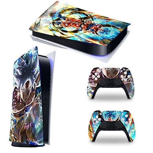 Gohan PS5 Digital Edition Whole Body Vinyl Skin Sticker Decal Cover for Playstation 5 Digital Edition System Console and Controllers