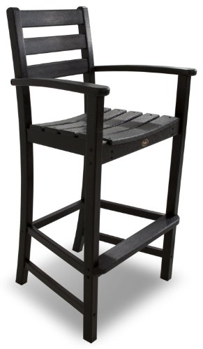 Trex Outdoor Furniture Monterey Bay Bar Arm Chair, Charcoal Black