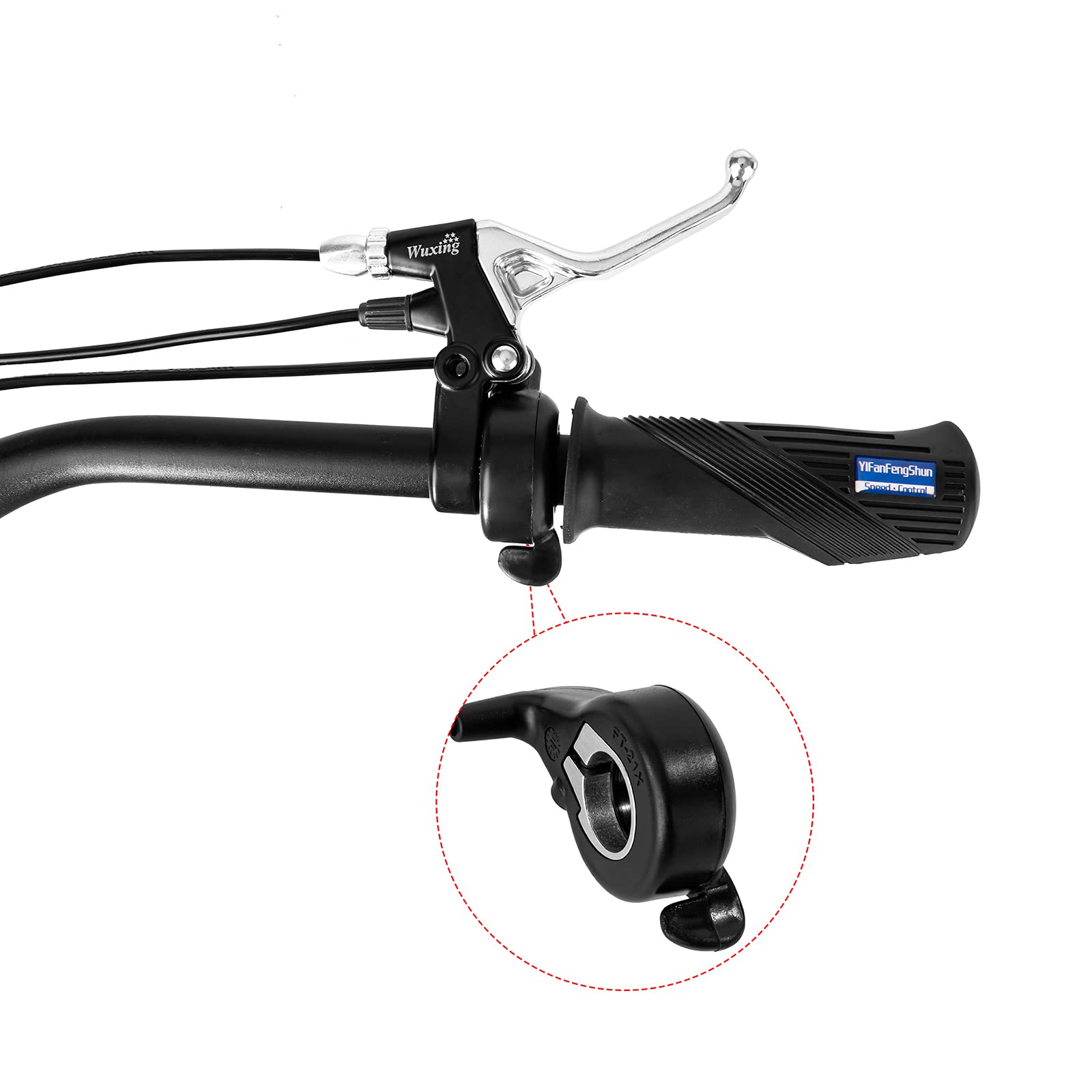 Electric Bicycle Thumb Throttle, Wuxing FT-21X Finger Throttle Accelerator, Speed Control for Ebike Pocket Razor Scooter Accessories Part, 12-72V Universal (Normal Plug (SM-3Y))