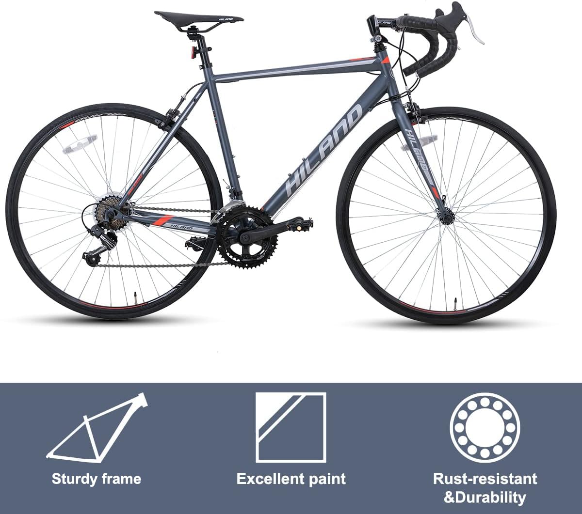 Hiland Road Commuter Bike 700C Wheels 14 speeds Racing Bike for Men Womens