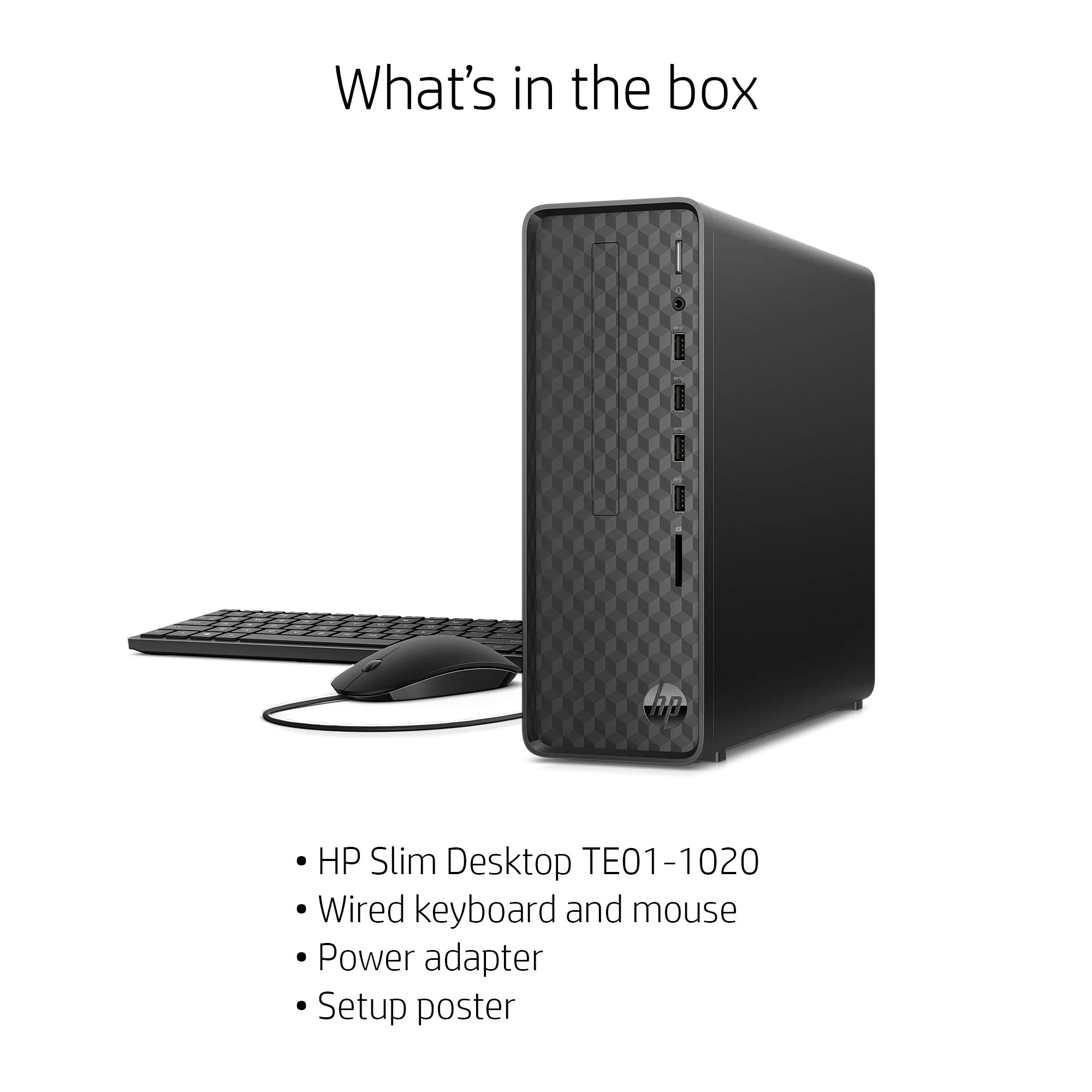 HP Envy Desktop, 10th Generation Intel Core i7-10700, 16GB RAM, 1 TB Hard Drive & 512 GB SSD, Windows 11 (TE01-1020, Black)