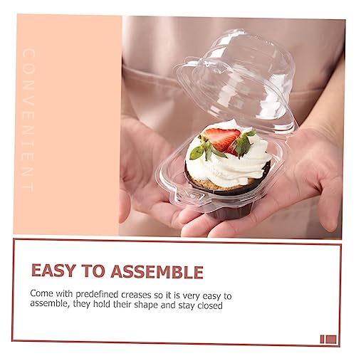 USHOBE 30pcs Cupcake Packing Boxes Cake Blister Box Clear Cake Box Mini Muffins Clear Plastic Containers Cupcake Muffin Holder Cupcake Containers Individual Cupcake Box Food Containers