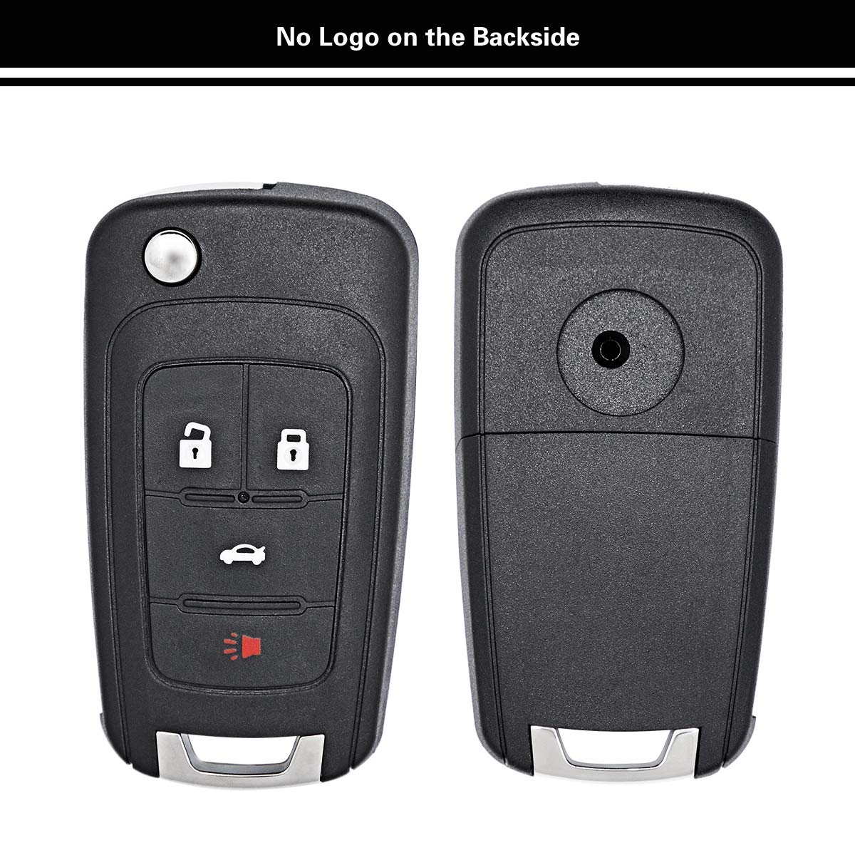 HelloAuto Replacement Key Fob Keyless Entry Remote Flip Shell Case Compatible with Buick, Camaro, Cruze, Equinox, Impala, Malibu, Sonic, GMC