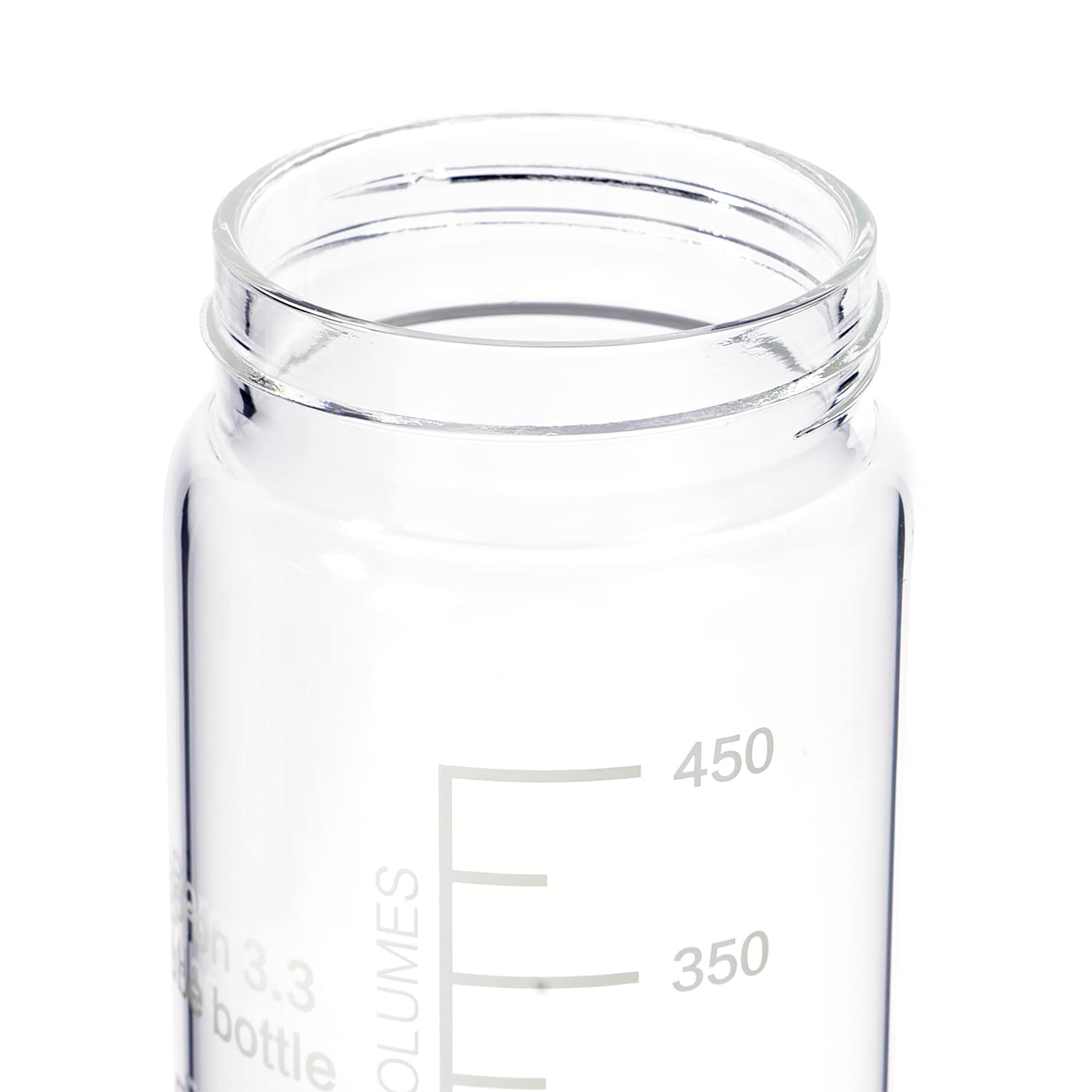 Moonetto 2 Pack 500 mL Wide Mouth Graduated Round Borosilicate Reagent Media/Storage Lab Glass Bottle With GL70 Blue Polypropylene Screw Cap