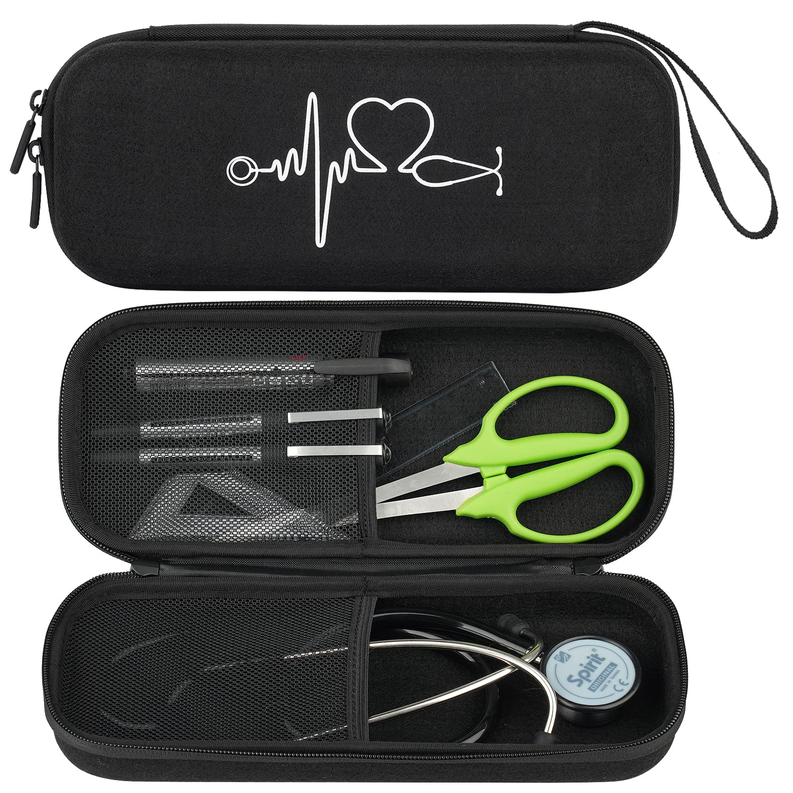 Jsbice Hard Stethoscope Case,Blood Pressure Cuff case, Large Stethoscope Carrying Case with ID Slot, Medical Case for Stethoscope, Stethoscope Carrying Case Travel Bag for Nurse Accessories.