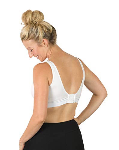 Rumina Hands Free Classic Pump&Nurse Adjustable Nursing Bra for Pumping. Ideal for Breastfeeding Pumps by Spectra, Medela, Lansinoh, etc., White L