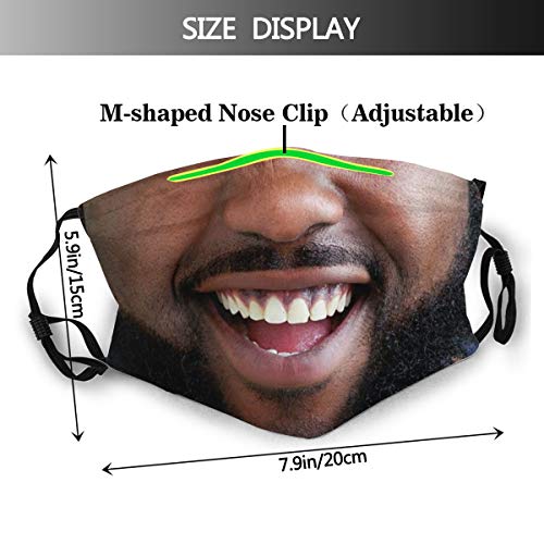 Funny Black Beard Style Cloth Face Mask With Filter Pocket Washable Face Bandanas Balaclava Reusable Fabric Protection