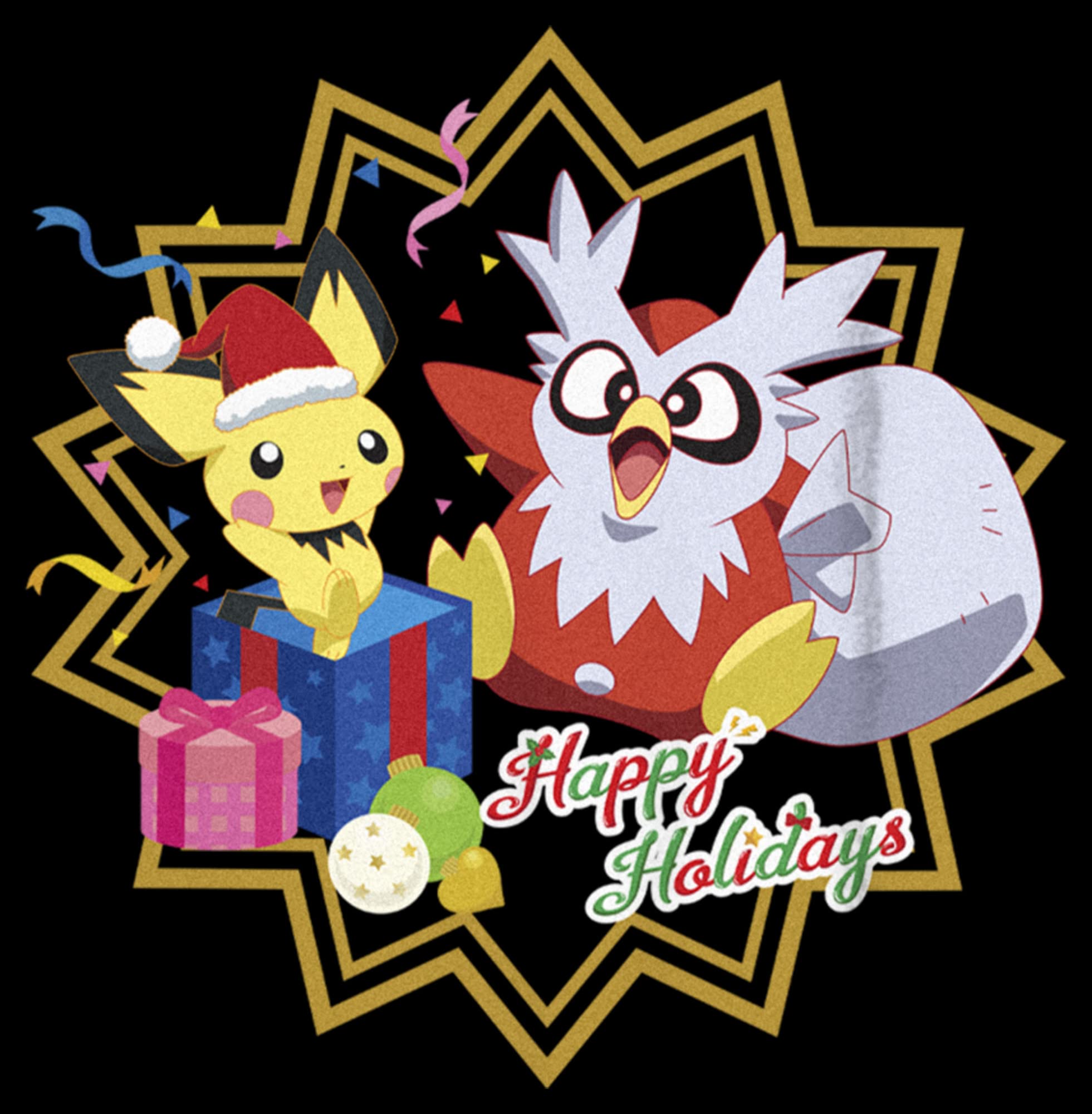 Fifth Sun Kids' Pokemon Holiday Party Boys Short Sleeve Tee Shirt, Black, Small