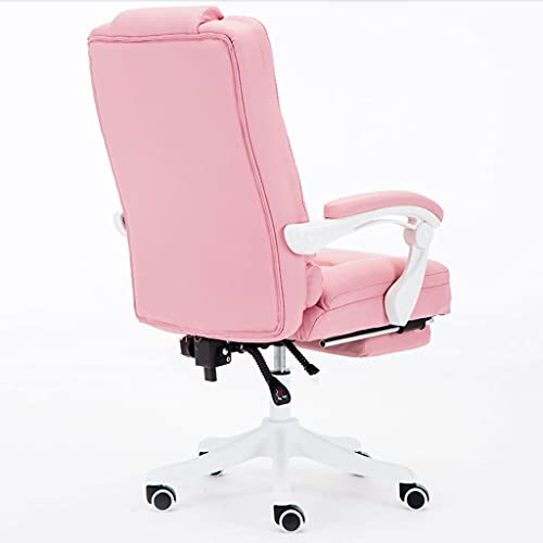 Ergonomic Executive Office Chair Artificial Leather High-Back Desk Chair with Lumbar Support Armrest Swivel Task Chair Desk Chairs (Color : Off-White)
