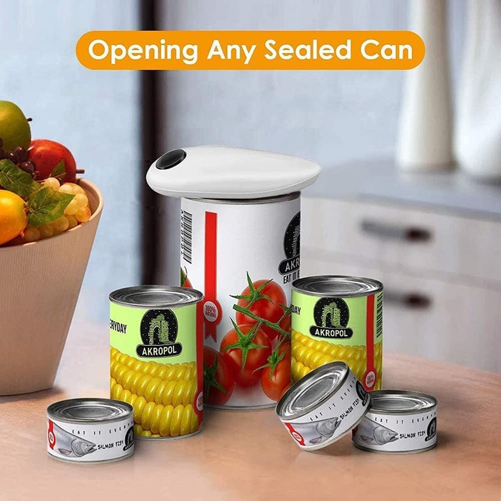 Electric Can Opener 2.0 Portable Safety Can One Press to Open with a Manual Can Opener, 2.7*1.6*6.9in