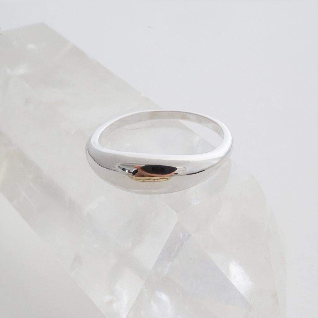 Honeycat Dome Top Ring Band in Gold, Rose Gold, or Silver | Minimalist, Delicate Jewelry (Silver, 7)