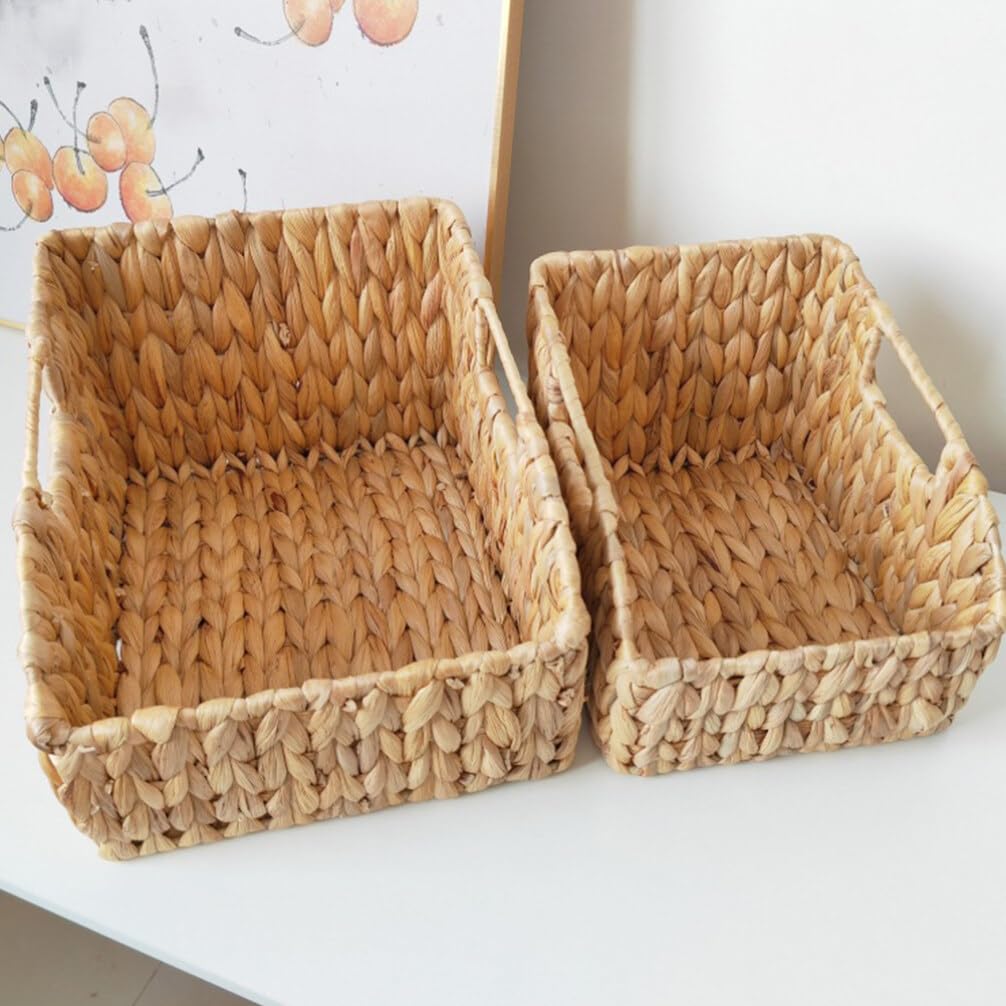 ibasenice Magazine small cabinet magazine storage holder multipurpose wicker table basket bread basket decorative storage basket bread container basket home field Toy finishing basket