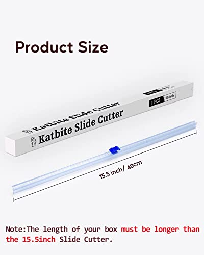 Katbite Slide Cutter 15.5 Inch for 15.5 Inches Plastic Food Wrap, Two Way Sliding Cutter for Aluminum Foil Parchment Paper Baking Paper Kitchen
