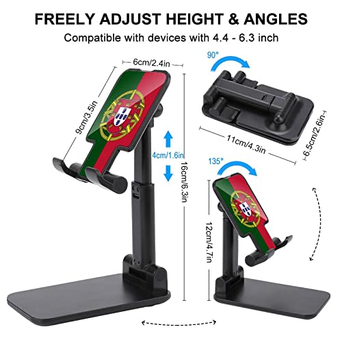 Portugal Flag Foldable Desktop Cell Phone Holder Portable Adjustable Stand for Travel Desk Accessories