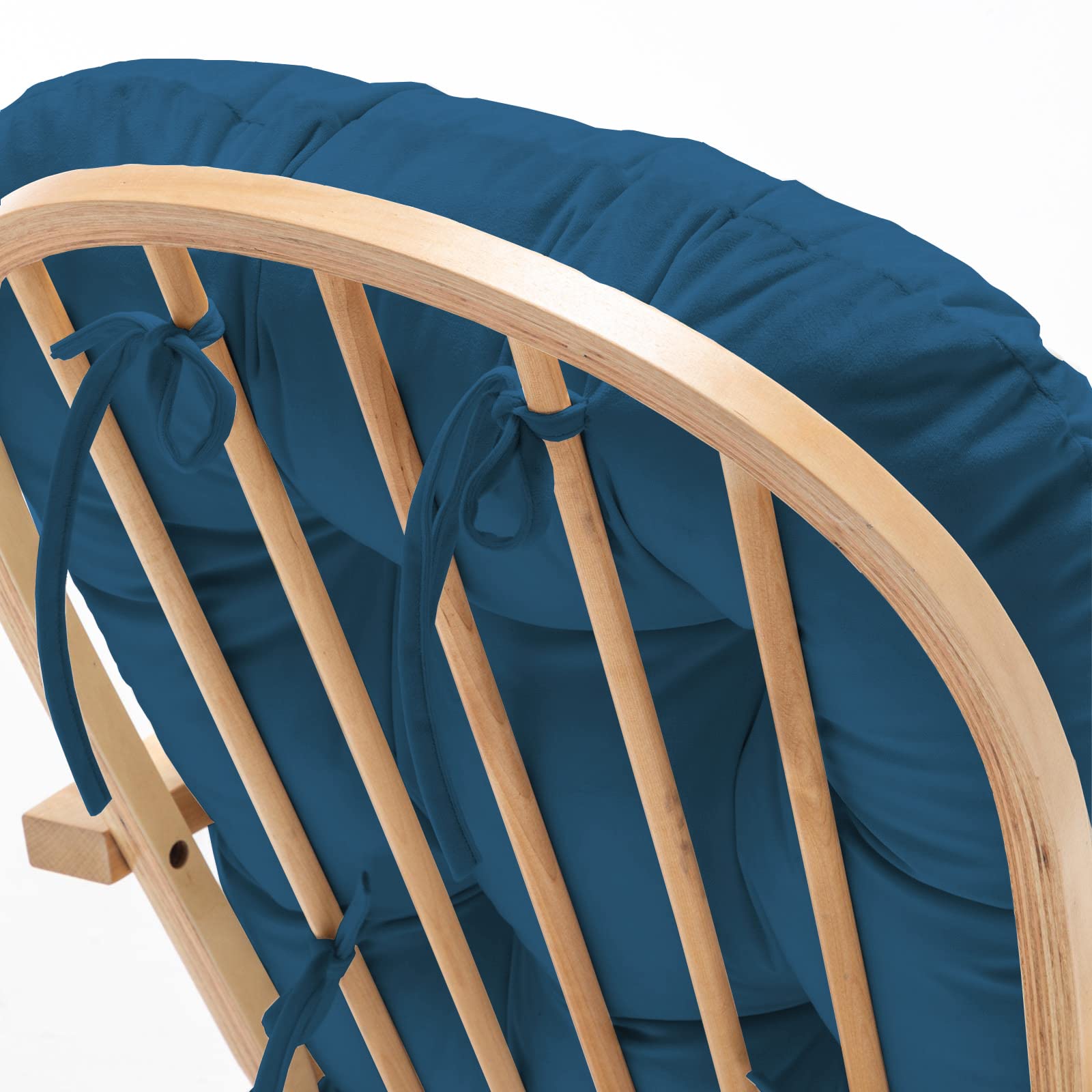 OKAKOPA Vibration Massage Glider Chair Cushions Replacement Set 5PCS, Gorgeous Velvet Replacement Cushions for Glider Rocker Rocking Chair, Back Seat Ottoman Arms (Blue)