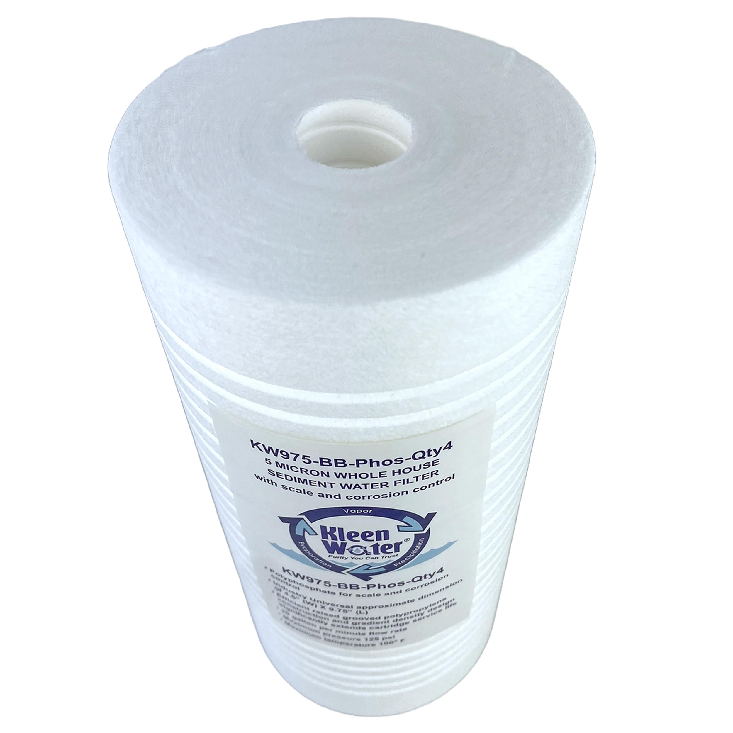 KleenWater KW975-BB-Phos Scale Corrosion Hardness Sediment Filter 4.5 X 10 Inch, Set of 4