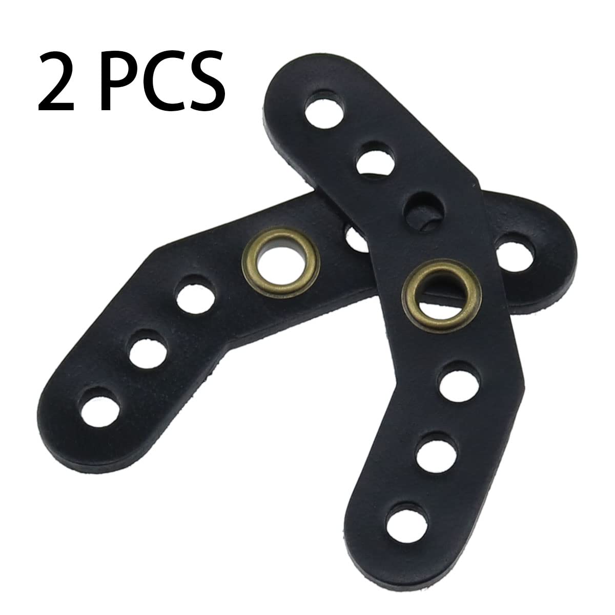 Haidong 2 pcs Leather Bow Yoke Black Leather Bow Yoke with Metal Grommet for Compound Bow Wrist Sling