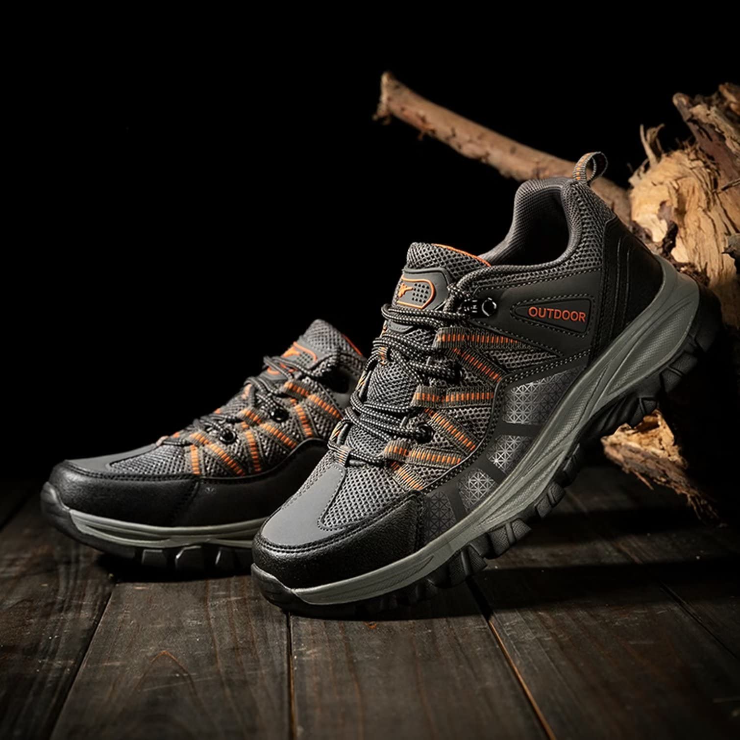 HARMOX Women's Men's Hiking Boot Anti-Slip Hiking Boots Men Waterproof Insulated Grey