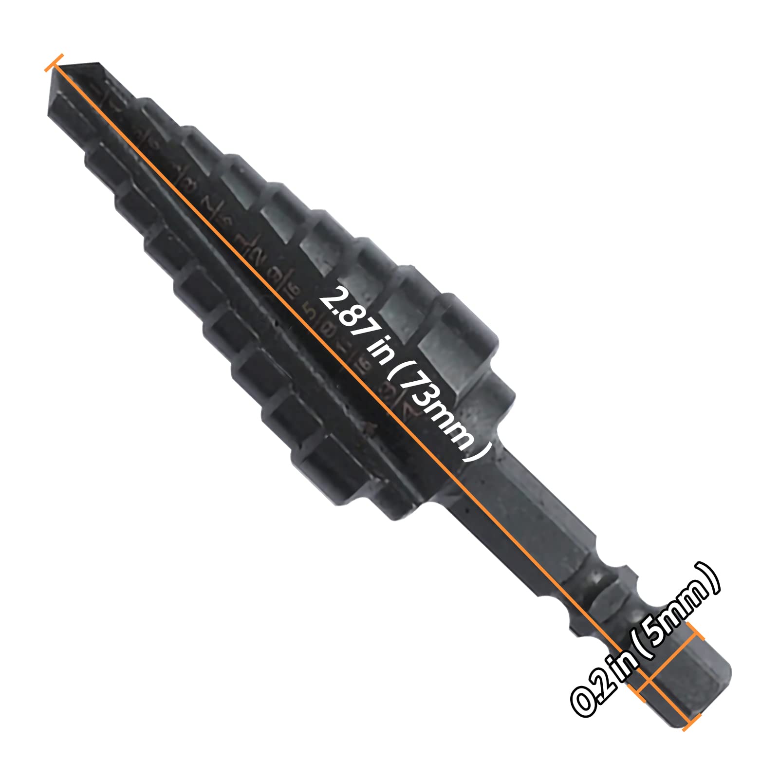 Jifeijidian Quick Change Step Drill Bit Double Fluted M2 High Speed Steel Drill Bits for Hole Drilling in Stainless Steel Aluminum Wood (1/4", 5/16", 3/8", 7/16", 1/2", 9/16", 5/8", 11/16", 3/4")