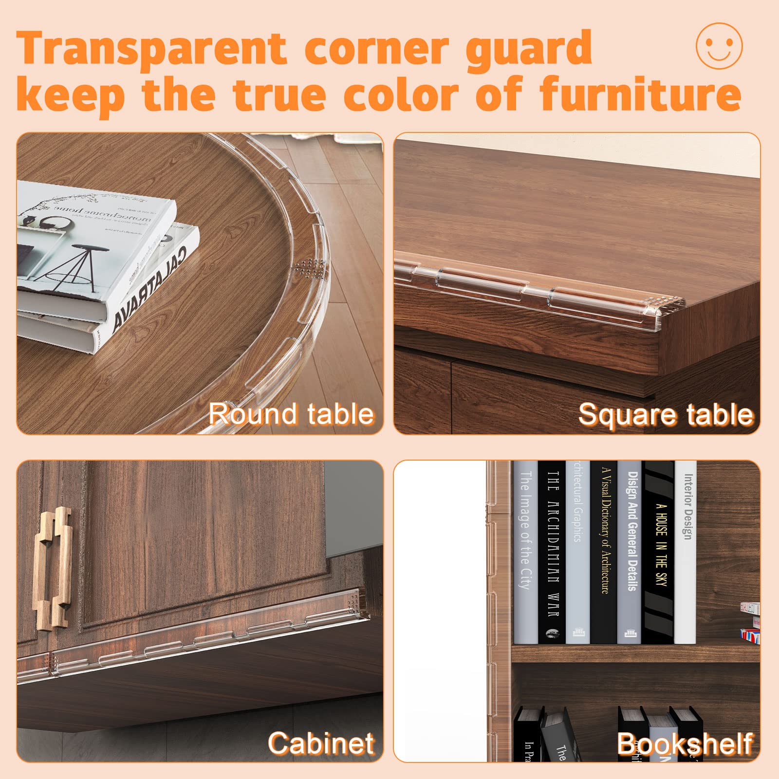 nediea Table Cabinets Corner Protectors for Baby, Clear Adhesive Corner Protectors for Furniture, Edge Guards 8 Packs