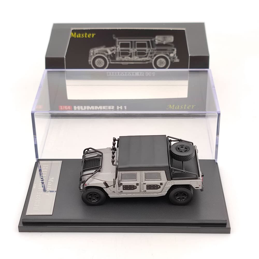 Master 1:64 Scale Hummer H1 Pickup Truck Shelf Diecast Toys Car Models Collection Gifts (Grey)