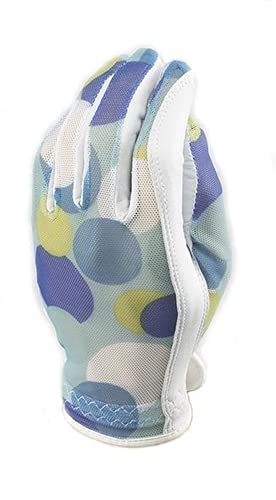 Evertan: Women's Tan Through Golf Glove - Bubblez Large, Green, Blue White