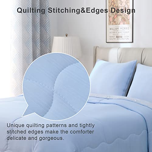 OIGAE Cooling Comforter King Size, Double Sided Cooling Blanket with Q-Max > 0.5 Arc-Chill Cooling Fiber, Lightweight Cooling Summer Comforter Quilt for Hot Sleeper Night Sweats, 90" x 108", Blue