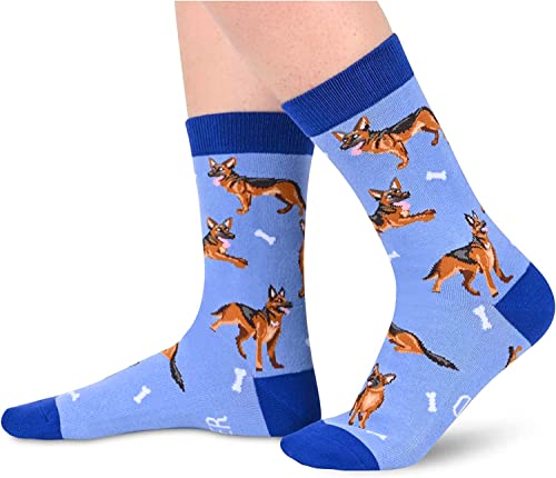 sockfun Funny Black German Shepherd Gifts for Lovers, Novelty German Shepherd Socks for Women Men Crazy Fun Socks