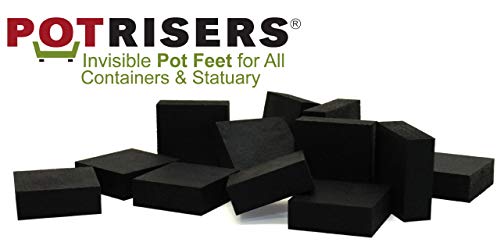 POTRISERS PRB2-12 Invisible Pot Feet Large 2" Size Elevate up to 4 Flower Plant Planters or Statuary for Indoor of Outdoor Use, 12 count, Black