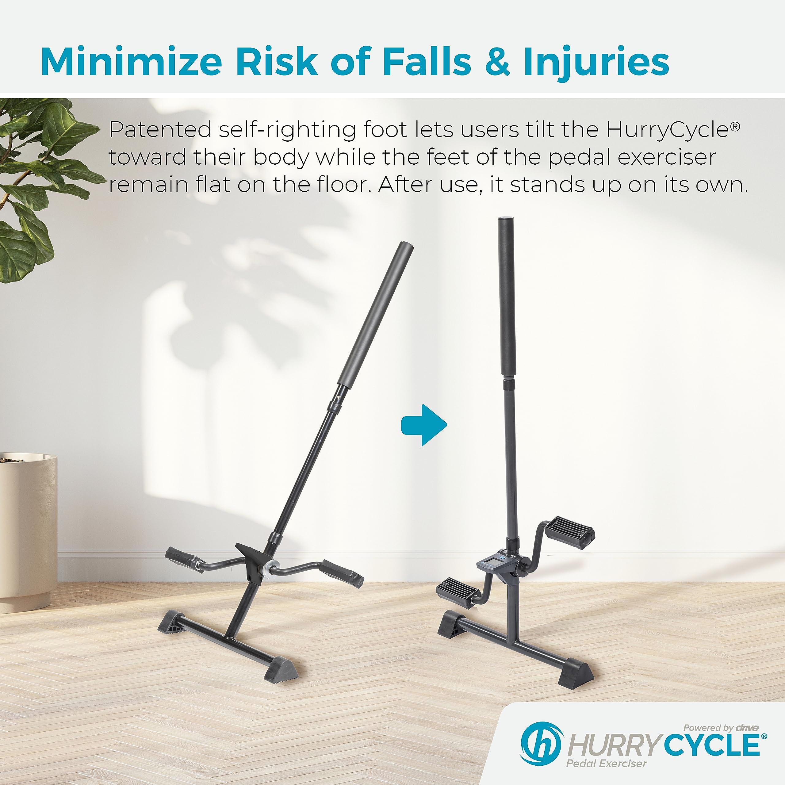 HurryCycle Foot Pedal Exerciser, Portable Exercise Peddler for Seniors with Adjustable Resistance and Digital Display