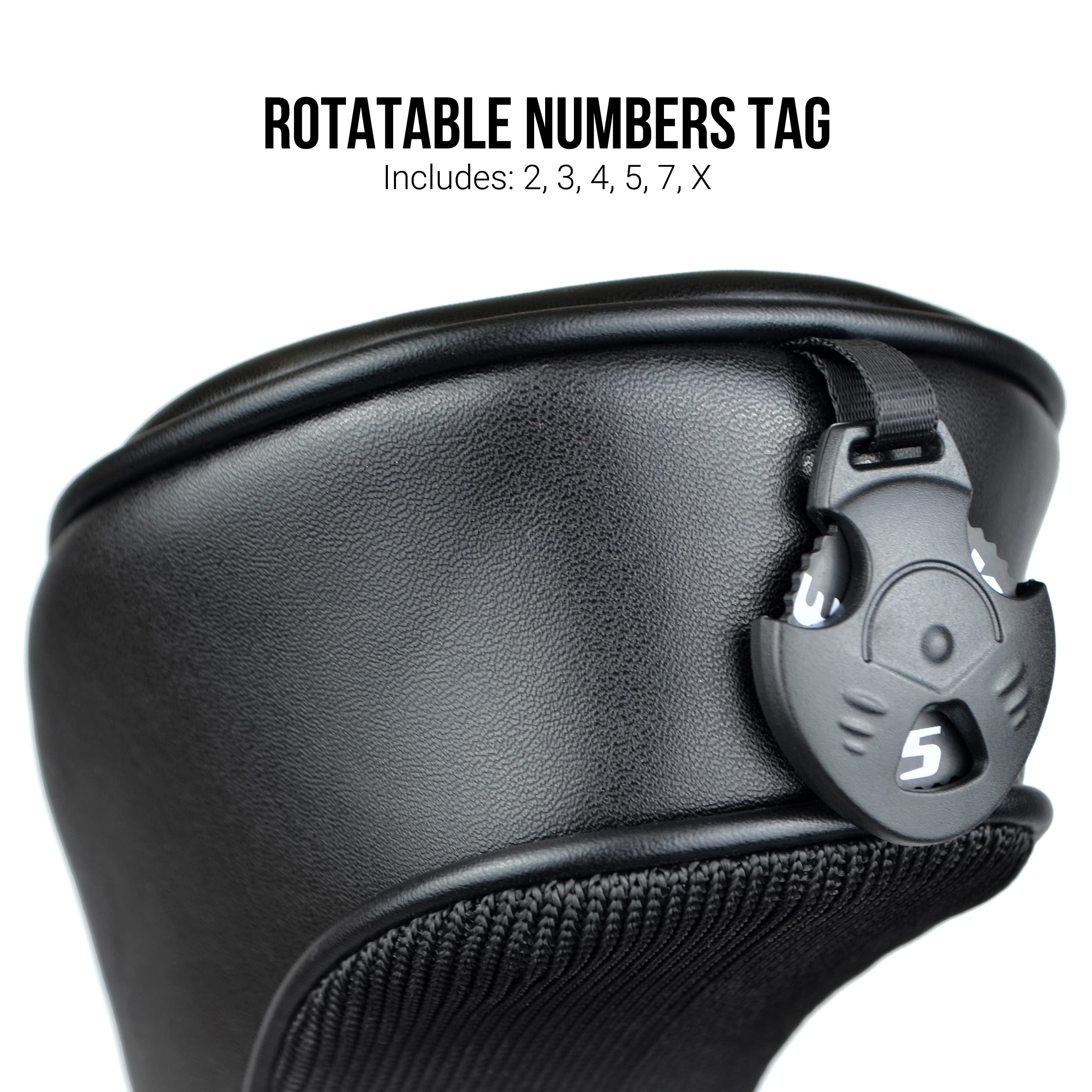Golf Club Head Covers for Driver & Fairway Woods β Premium Leather Headcovers, Fits All Woods and Drivers (Black - Driver)