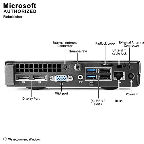 HP ProDesk 600 G1 Mini Business Desktop PC, Intel Core Quad i5 4590T up to 3.0GHz, 8GB DDR3, 256GB SSD, WiFi, BT, VGA, DP, Windows 10 64 Bit-Multi-Language Supports English/Spanish/French(Renewed)