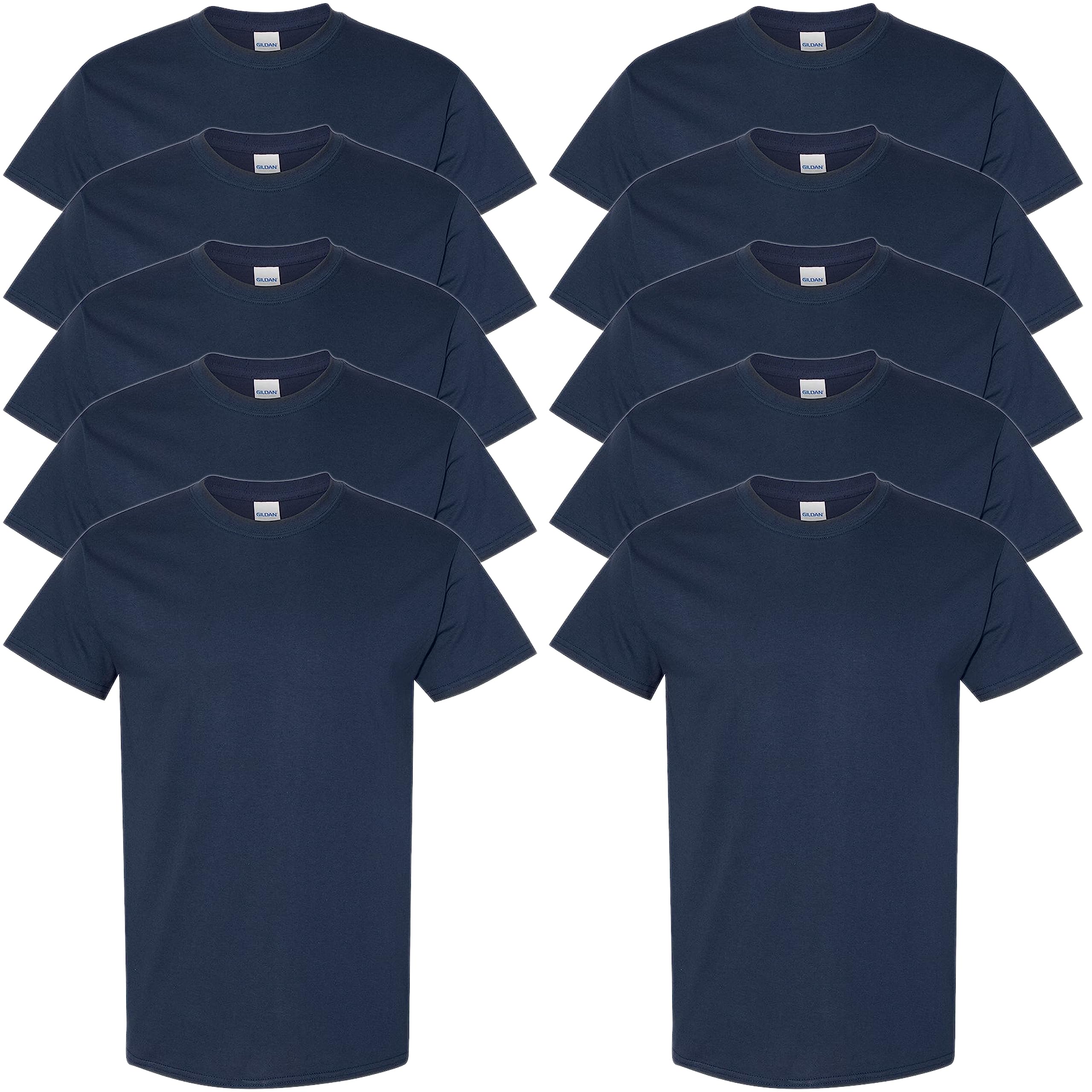 Gildan Heavy Cotton T-Shirt G5000, Navy (10-Pack), Large