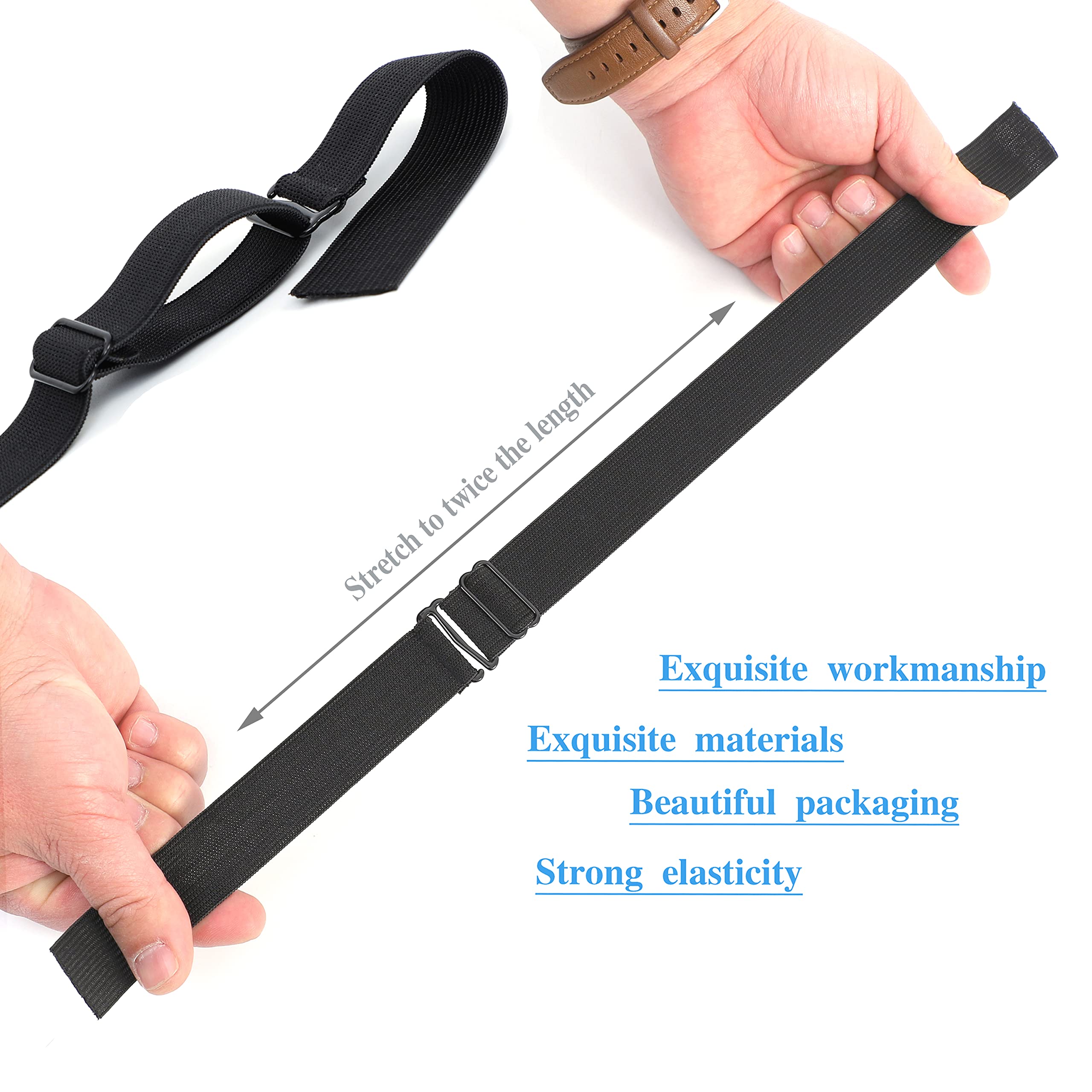 JIUSERLU 6 PCS Black Adjustable Elastic Band For Wigs,Adjustable Straps For Wigs And Making Wigs,Adjustable Wig Bands,Wig Adjustable Straps(1 * 12inch)