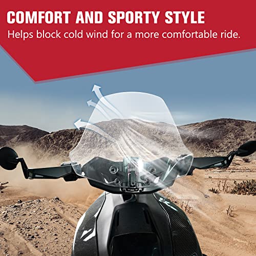 Ryker Adventure Wider Windshield, A & UTV PRO New Upgrade XXL Adjustable Vented Translucent Clear Hard Coated Windscreen Wind Deflector for Can Am Ryker All Models Accessories, Replace OEM #219401032