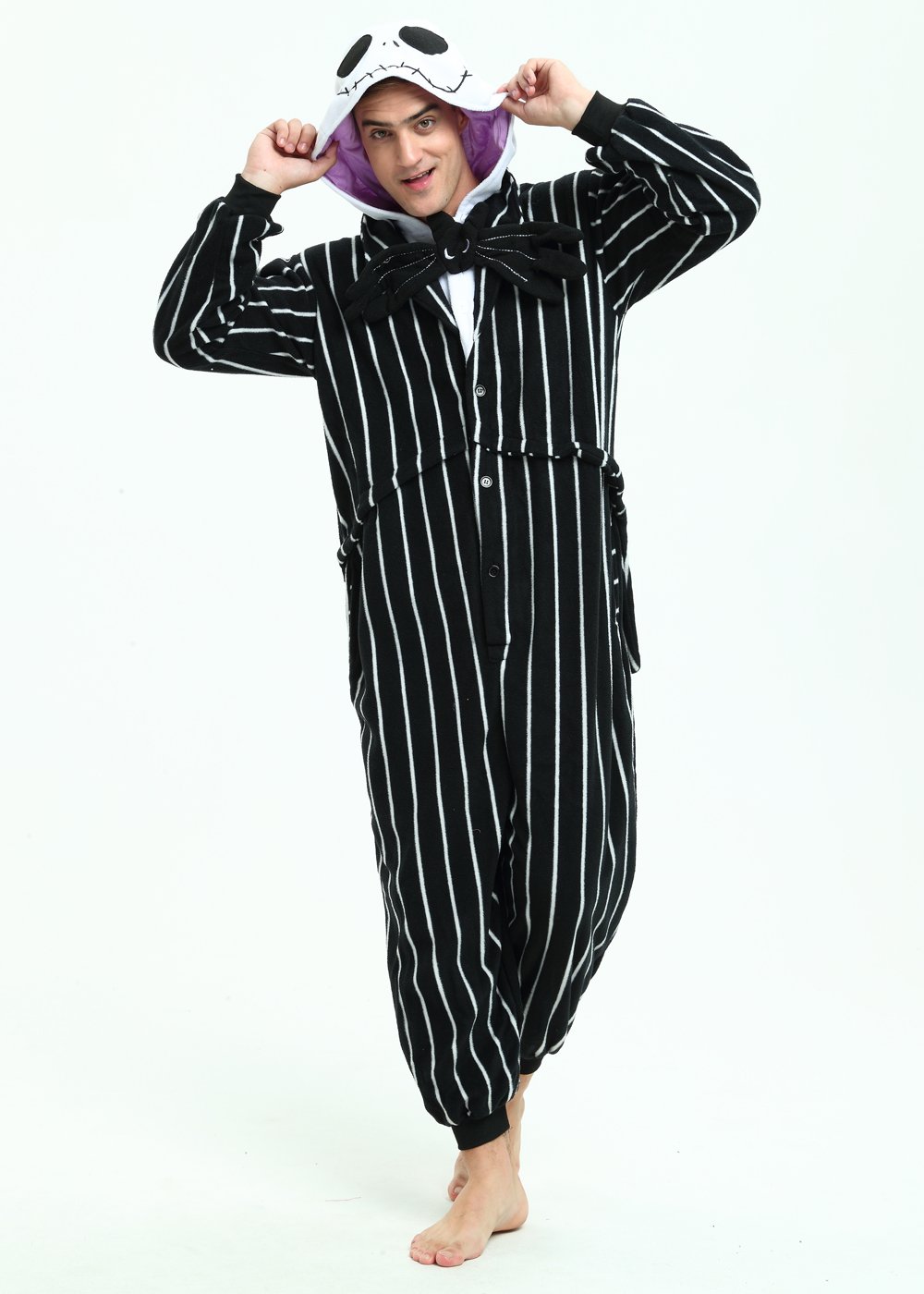 Es Unico Nightmare Before Christmas Jack Skellington Onesie Costume For Adult Men Women (S)