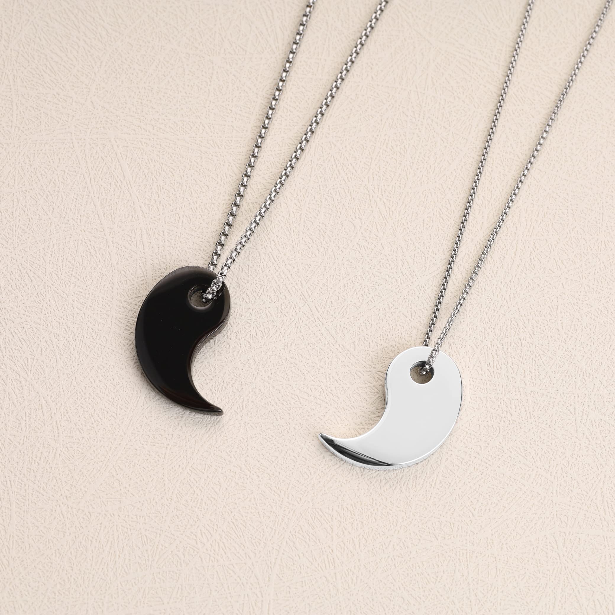 GAVU His and Hers Yin Yang Necklaces for Couples