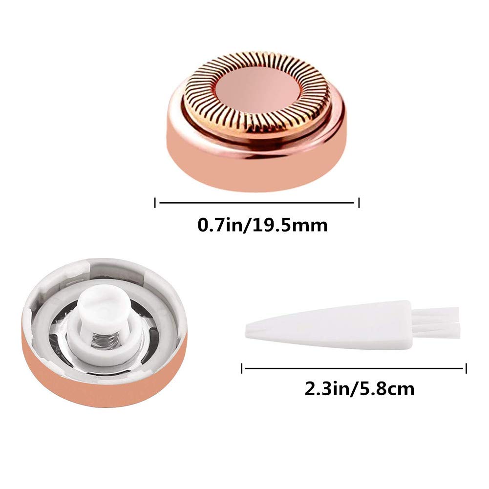 Facial Hair Remover Replacement Heads, Hair Removal Replacing Blades for Upper Lip Chin Cheeks Sideburns, Electronic Shaver Head Cutter Replacement with 18K Gold-Plated Blade Cover 6 PCS