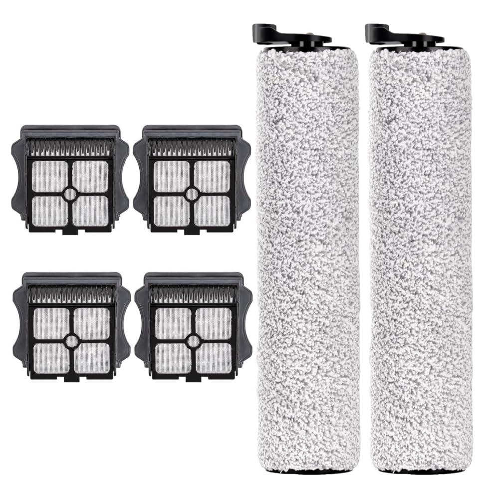 Replacement Brush Roller and Vacuum Filter Compatible with iFloor 3 and iFloor One S3 Cordless Wet Dry Vacuum Cleaner,Replacement Parts Accessories Kit, 2 Brush Rollers, 4 HEPA Filters