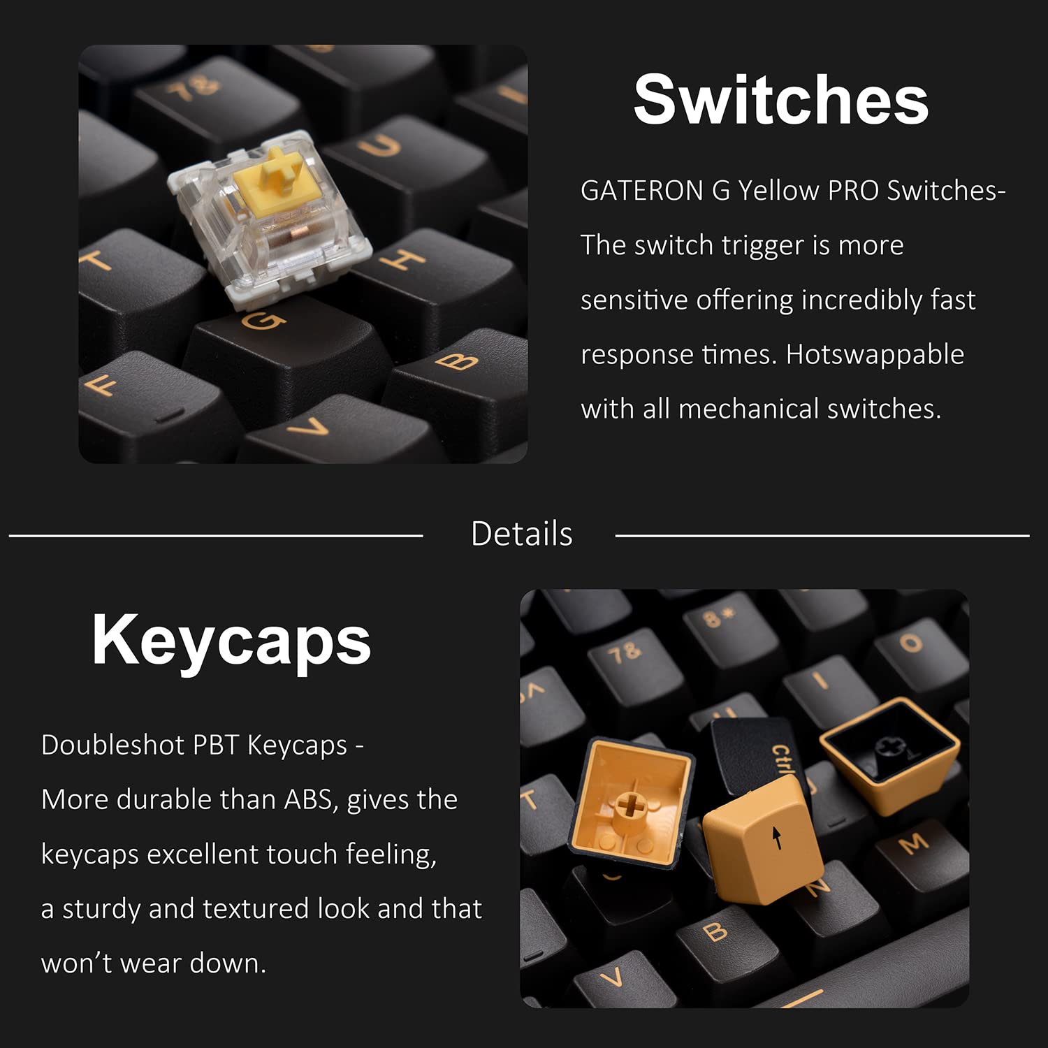 ONE METER 75% Wireless Mechanical Keyboard, Hot Swappable Mechanical Gaming Keyboard with Gateron G-Pro Switch and PBT Keycaps RGB LED Backlit