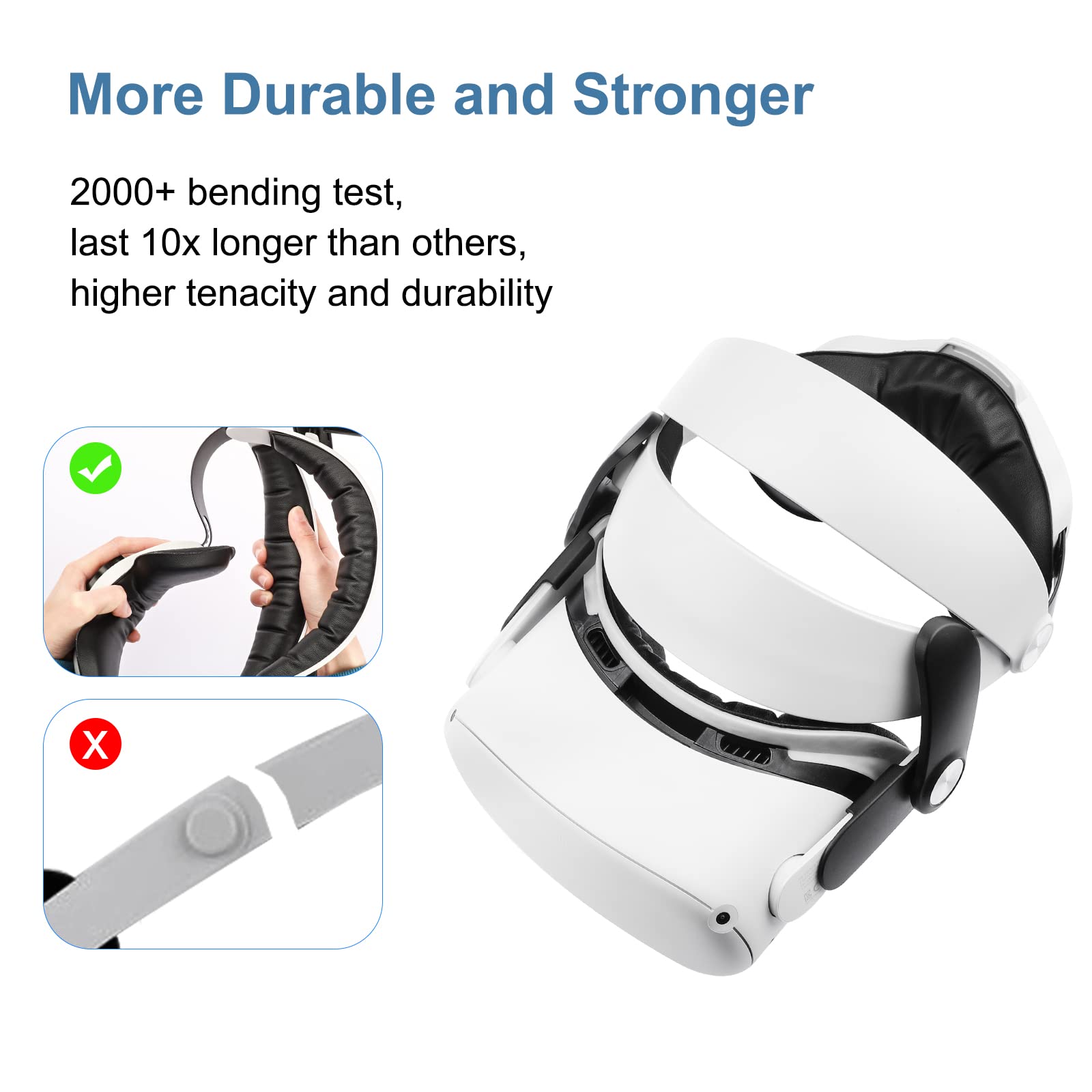 Head Strap for Oculus Quest 2, VINDIJA Design Replacement for Elite Strap, Adjustable Halo Headband, Ergonomic Design Relieves Pressure on The Face, VR Accessories Compatible for Oculus/Meta Quest 2