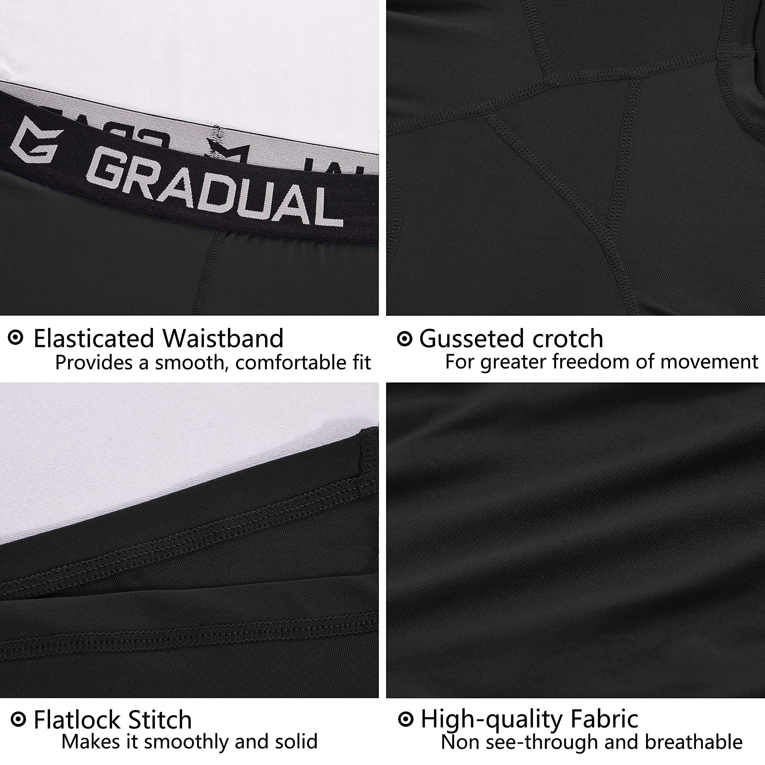 G Gradual Women's Spandex Compression Volleyball Shorts 3" /7" Workout Pro Shorts for Women (Black/Navy/Charcoal Pockets, Medium)
