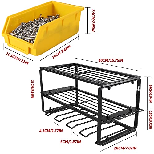 Power Tool Organizer, 3 Layers Drill Holder Wall Mount, Garage Tool Organizers and Storage with 3Pcs Parts Tool Organizers, Gifts for Men Fathers
