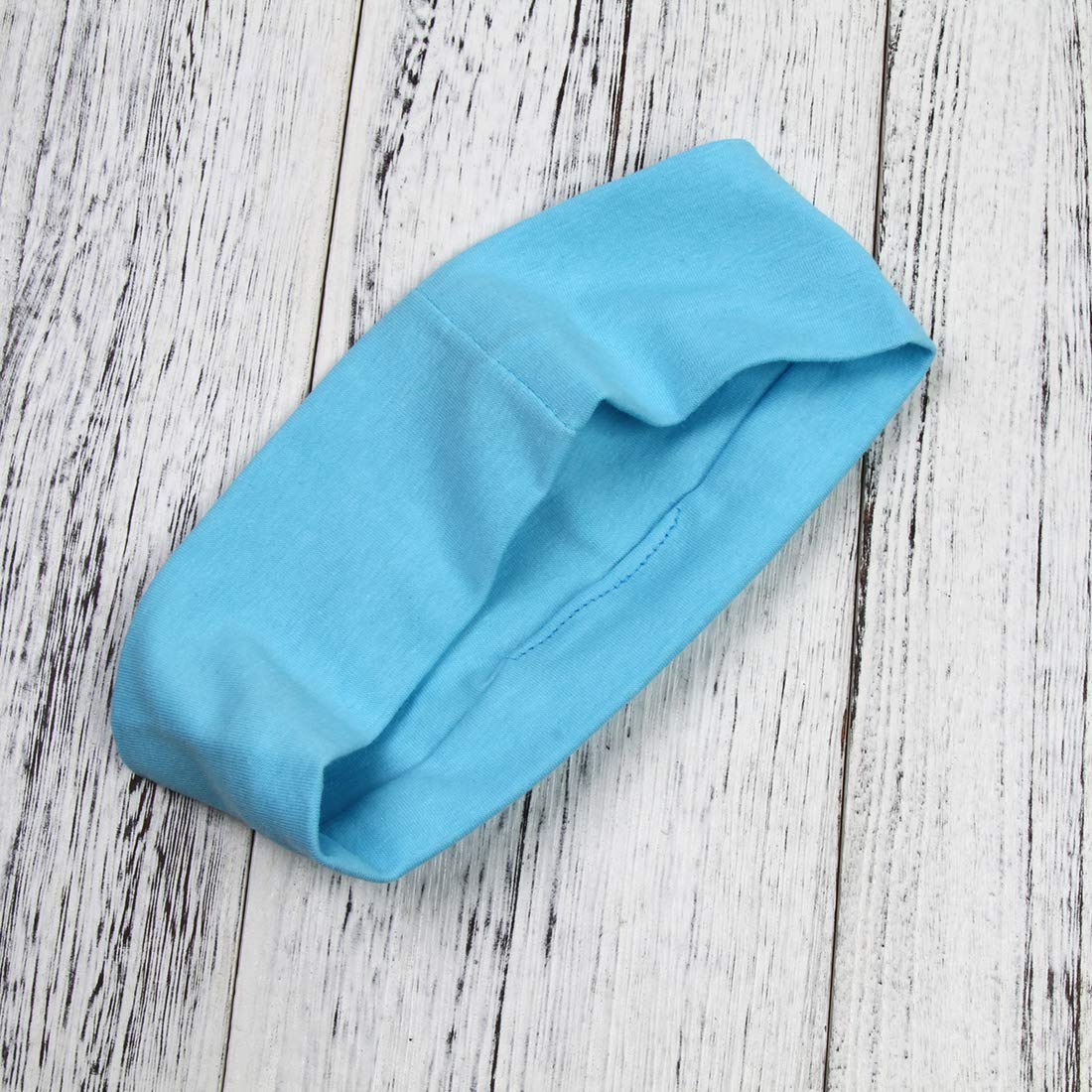 Headbands Hairband Cotton Soft and Stretchy Elastic Solid Color 12 Pcs Per Lot (Black) Middle