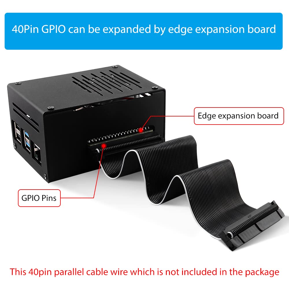 GeeekPi Metal Case with Fan for Raspberry Pi 4, Pi 4B Case with Low-Profile CPU Cooler and RGB Cooling Fan (Silver)